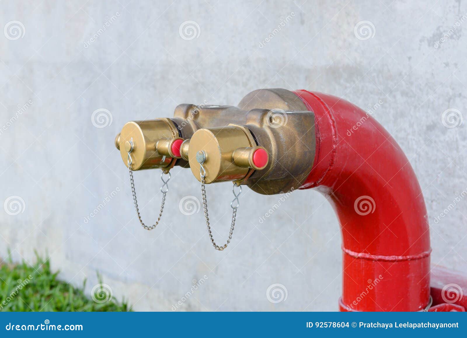 Fire Hydrant Manifold Two Outlet Water Valve. Stock Photo - Image of ...