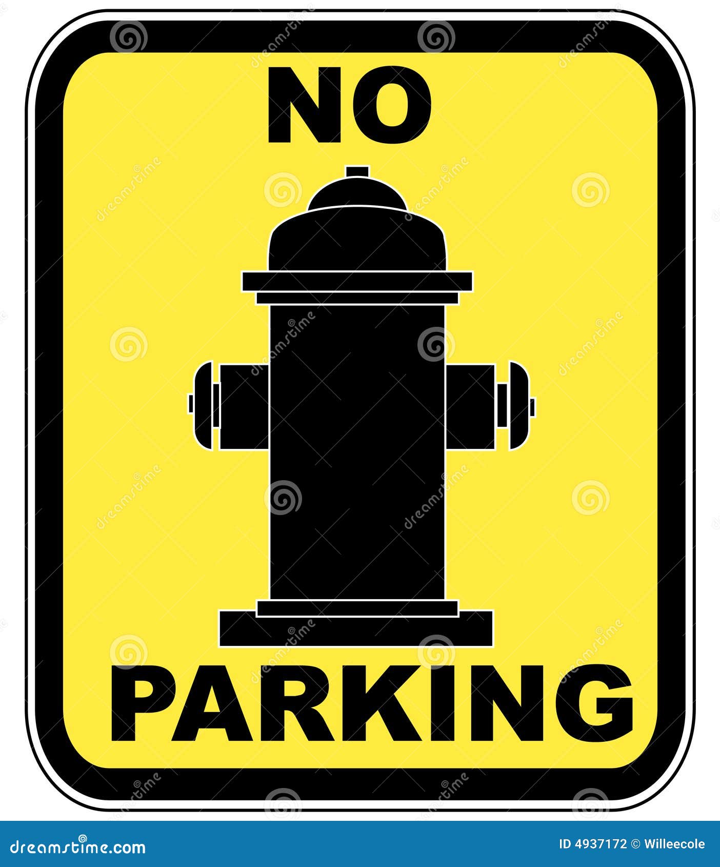 Fire hydrant - no parking stock vector. Illustration of pressure - 4937172