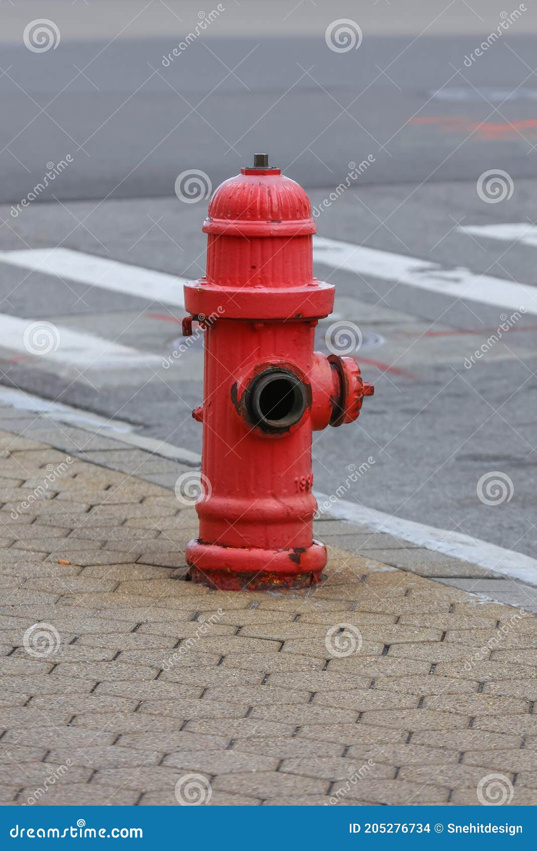 Fire Hydrant with Open Valve by the Street Stock Photo - Image of ...