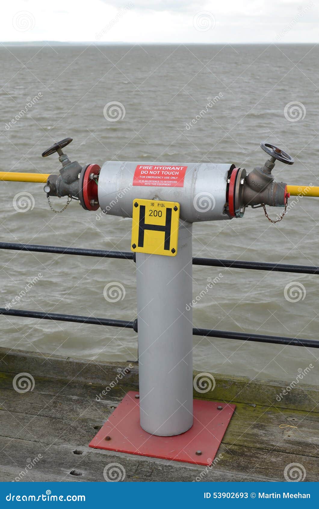 Fire Hydrant Outlet on Wooden Pier. Stock Image - Image of hydrant ...