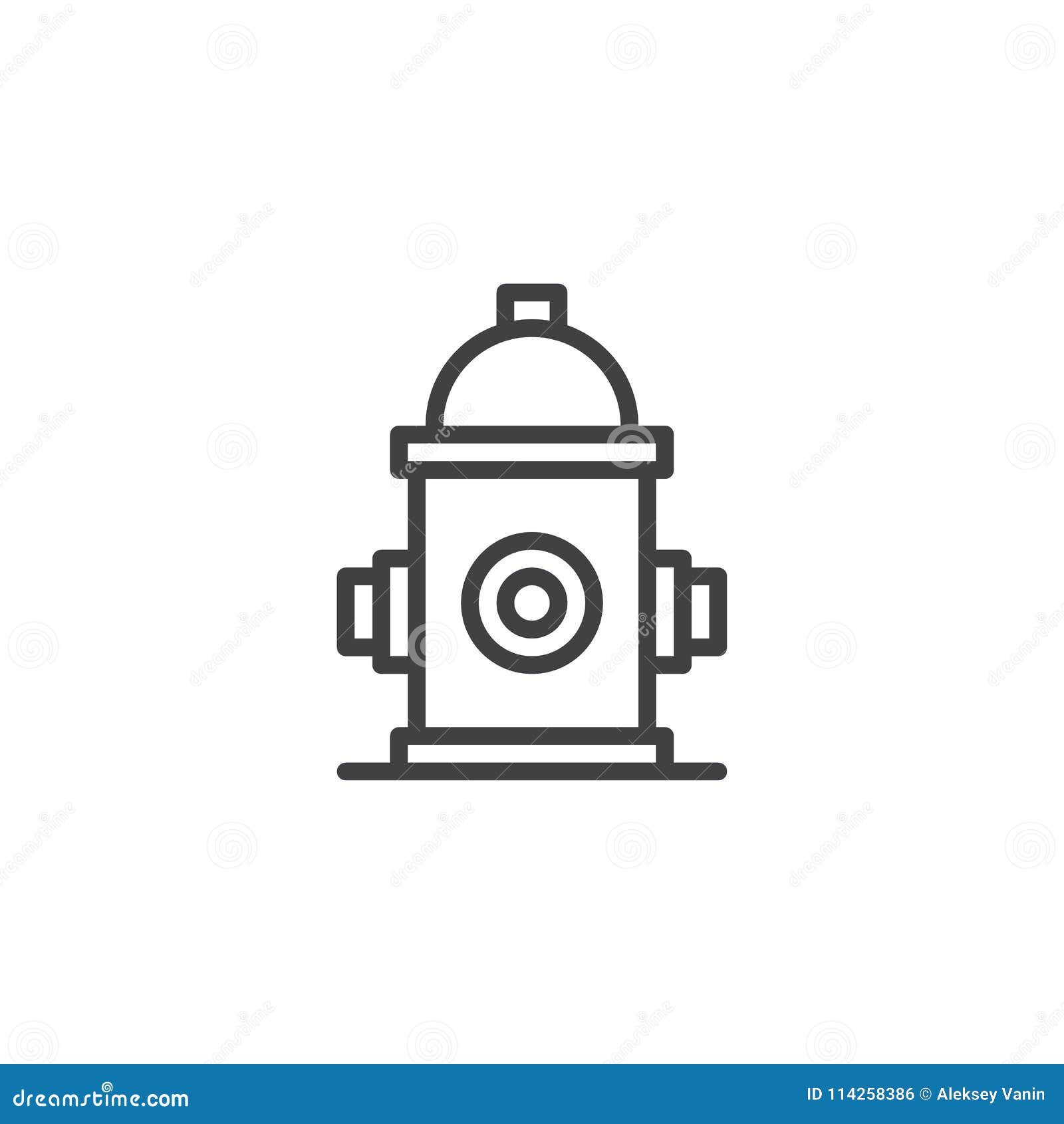 Fire hydrant outline icon stock vector. Illustration of outline - 114258386