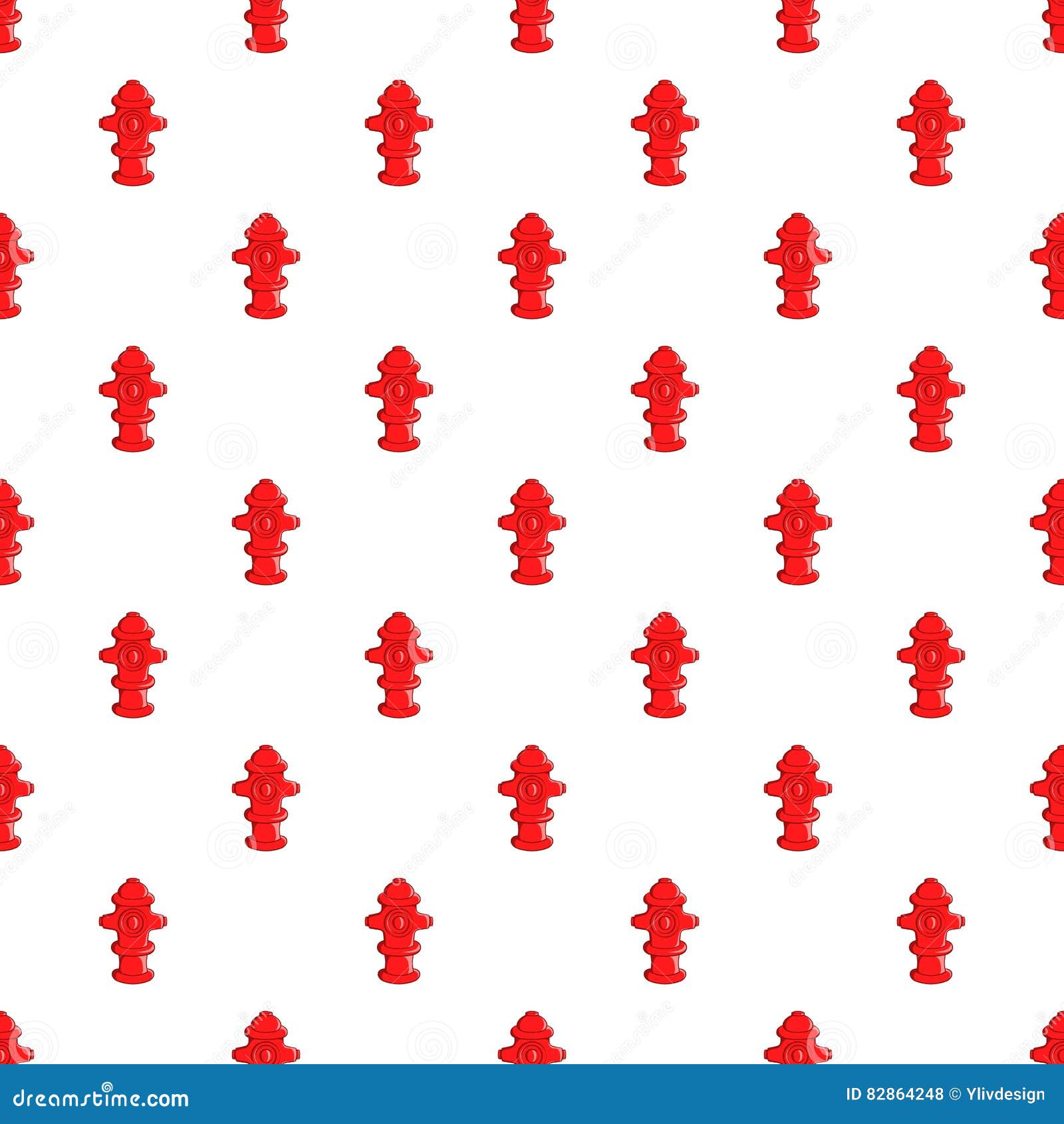Fire Hydrant Pattern, Cartoon Style Stock Vector - Illustration of ...