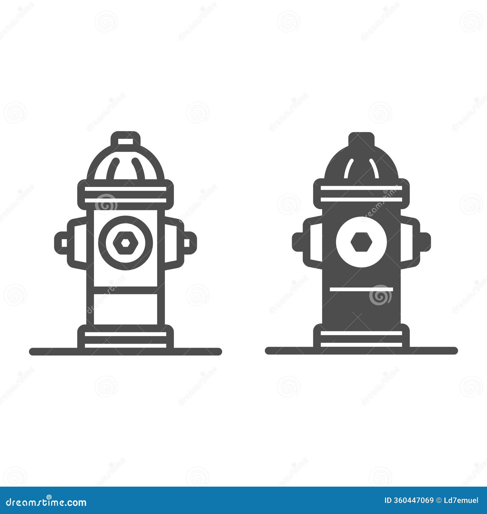 Fire Hydrant Point Line and Solid Icon, Emergency Service Concept. Vector Graphics Stock Vector ...