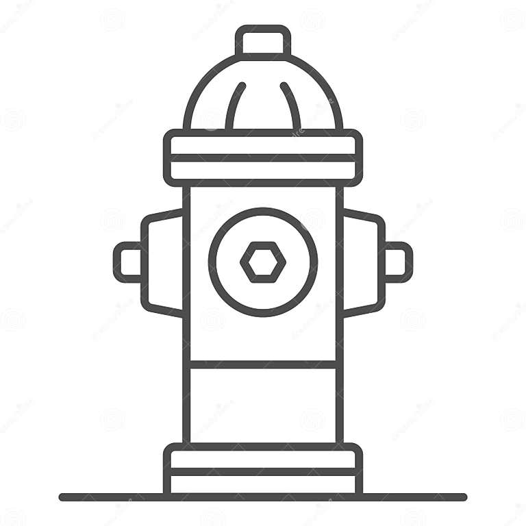 Fire Hydrant Point Thin Line Icon, Emergency Service Concept. Vector ...