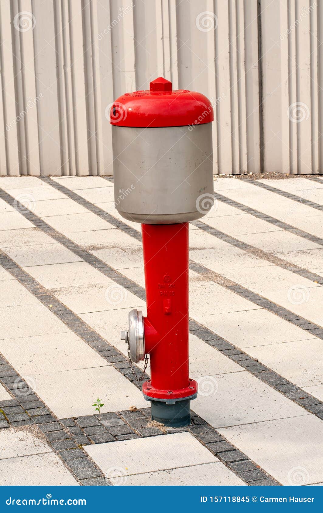 Modern Fire Hydrant on Square in a City Stock Image - Image of street ...