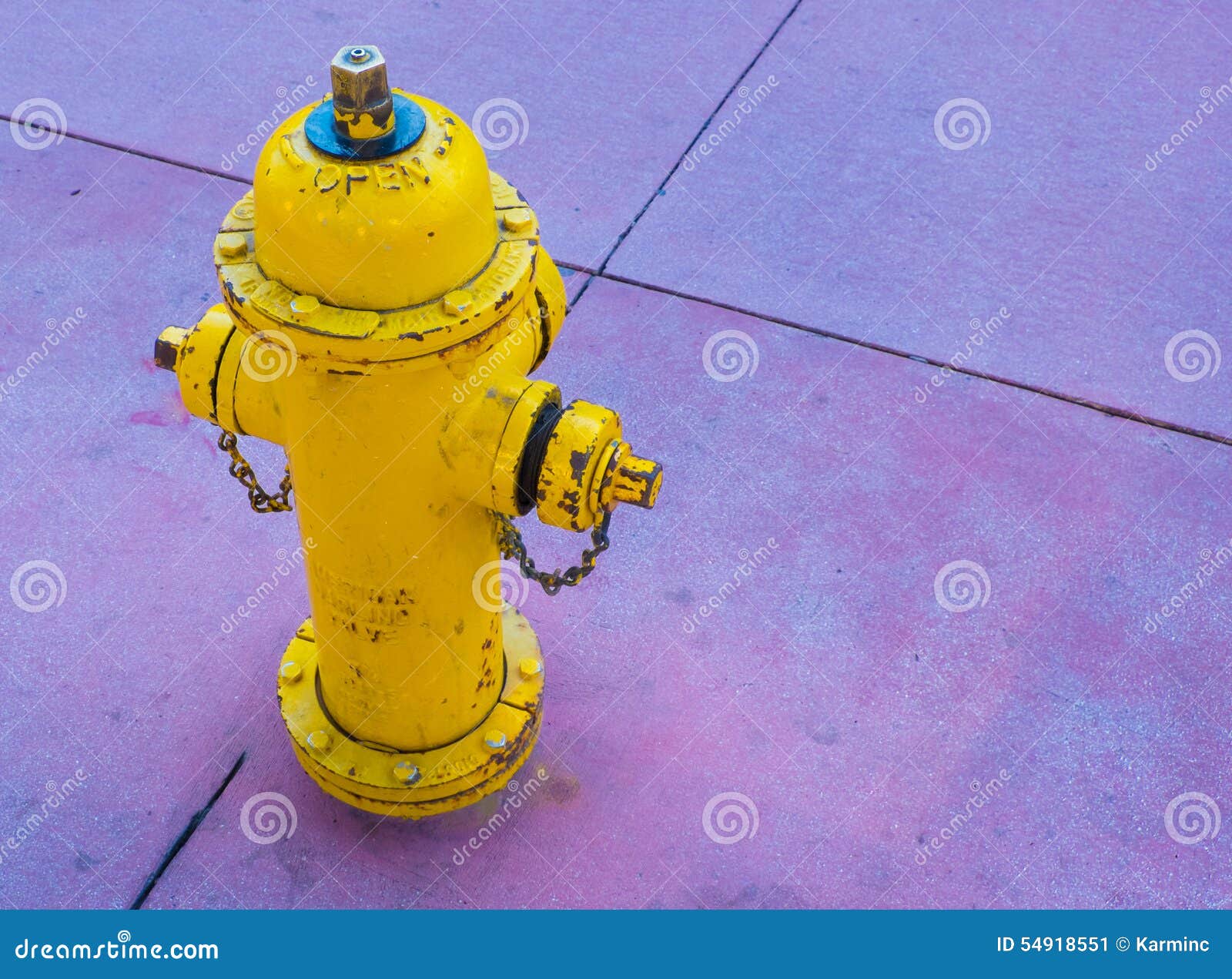 Fire hydrant on sidewalk stock image. Image of purple - 54918551