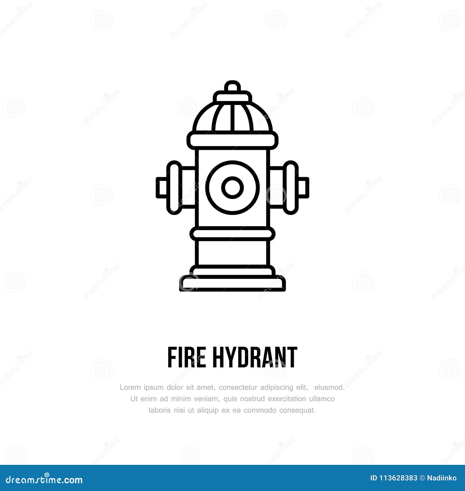 Fire Hydrant Sign. Firefighting, Safety Equipment Flat Line Icon Stock ...