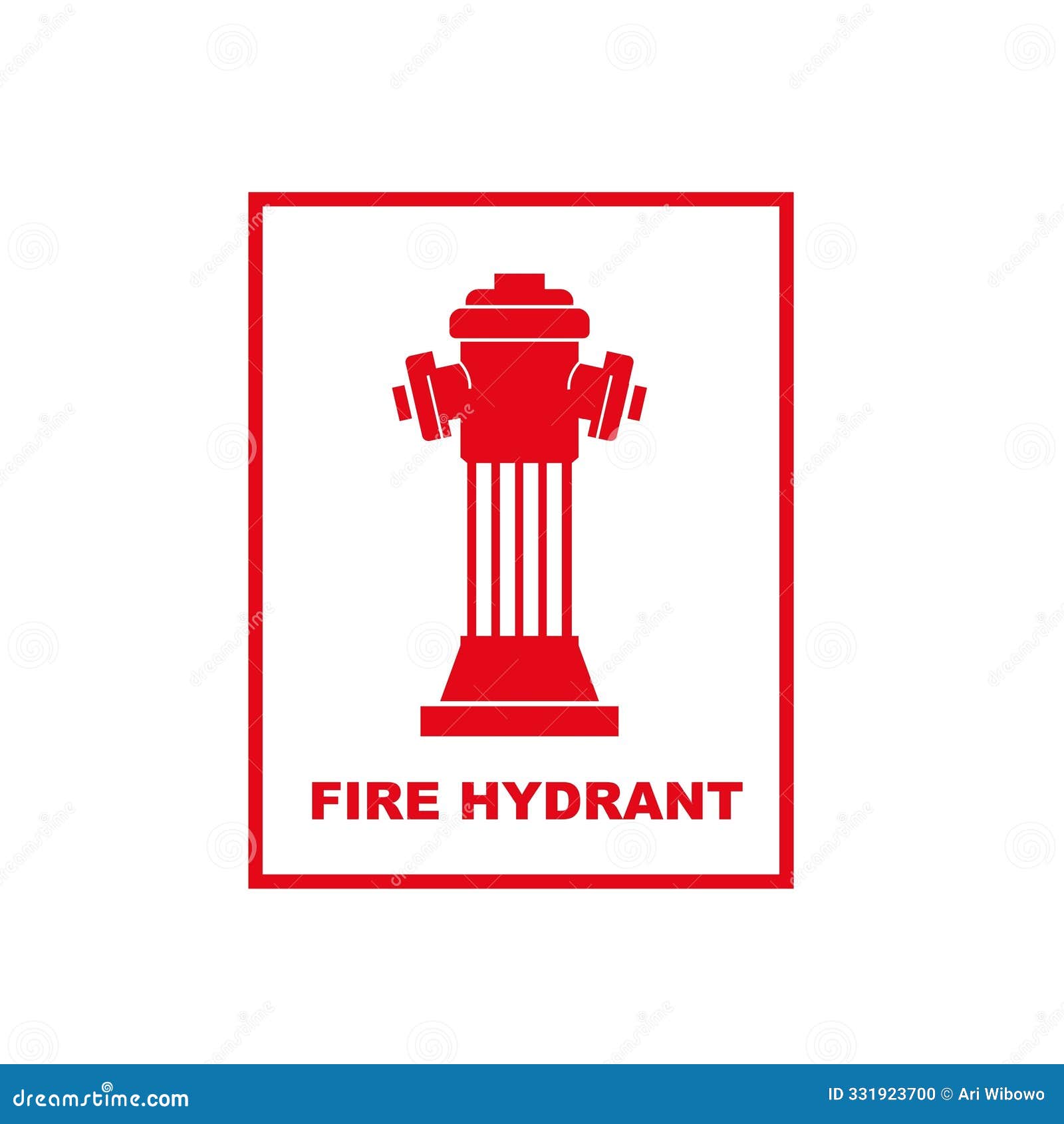 Fire Hydrant Sign Icon in Case of Fire. Fire and Safety Stock Vector ...