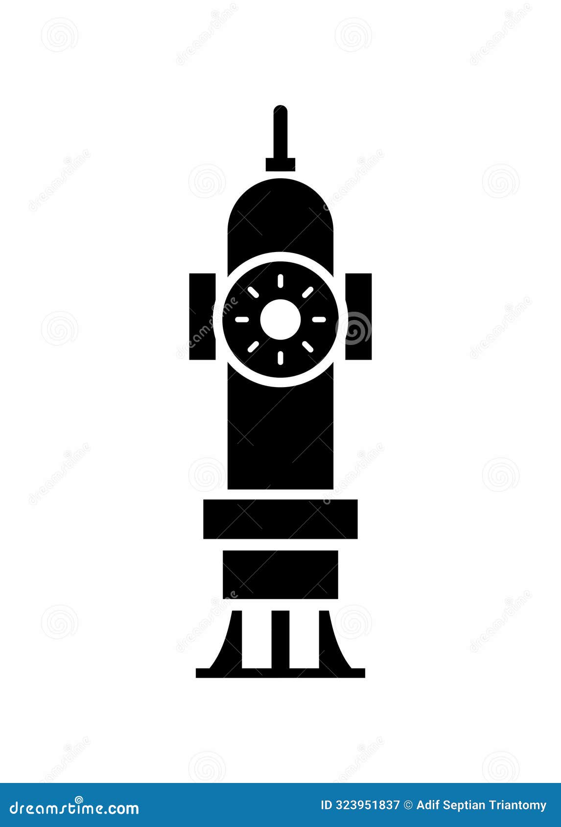 Fire Hydrant. Simple Illustration in Black and White Stock Illustration ...