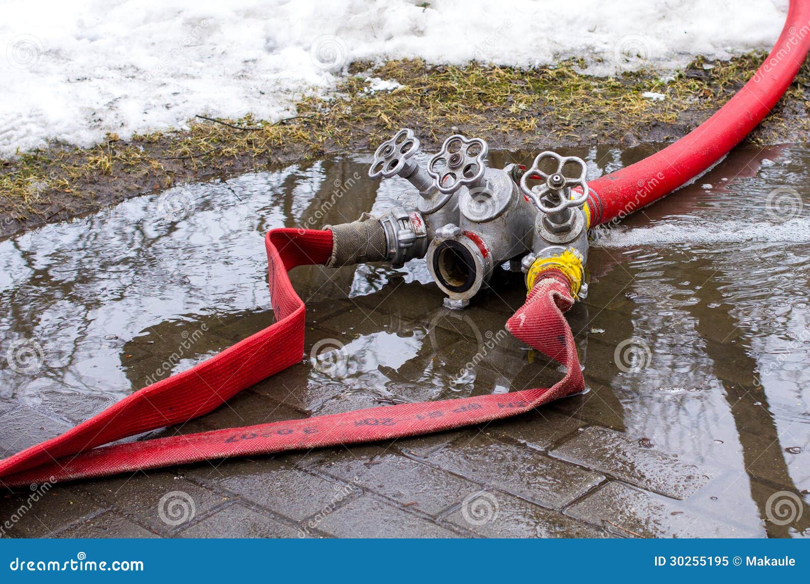 Triple faucet stock image. Image of firehose, spin, breeching - 30255195