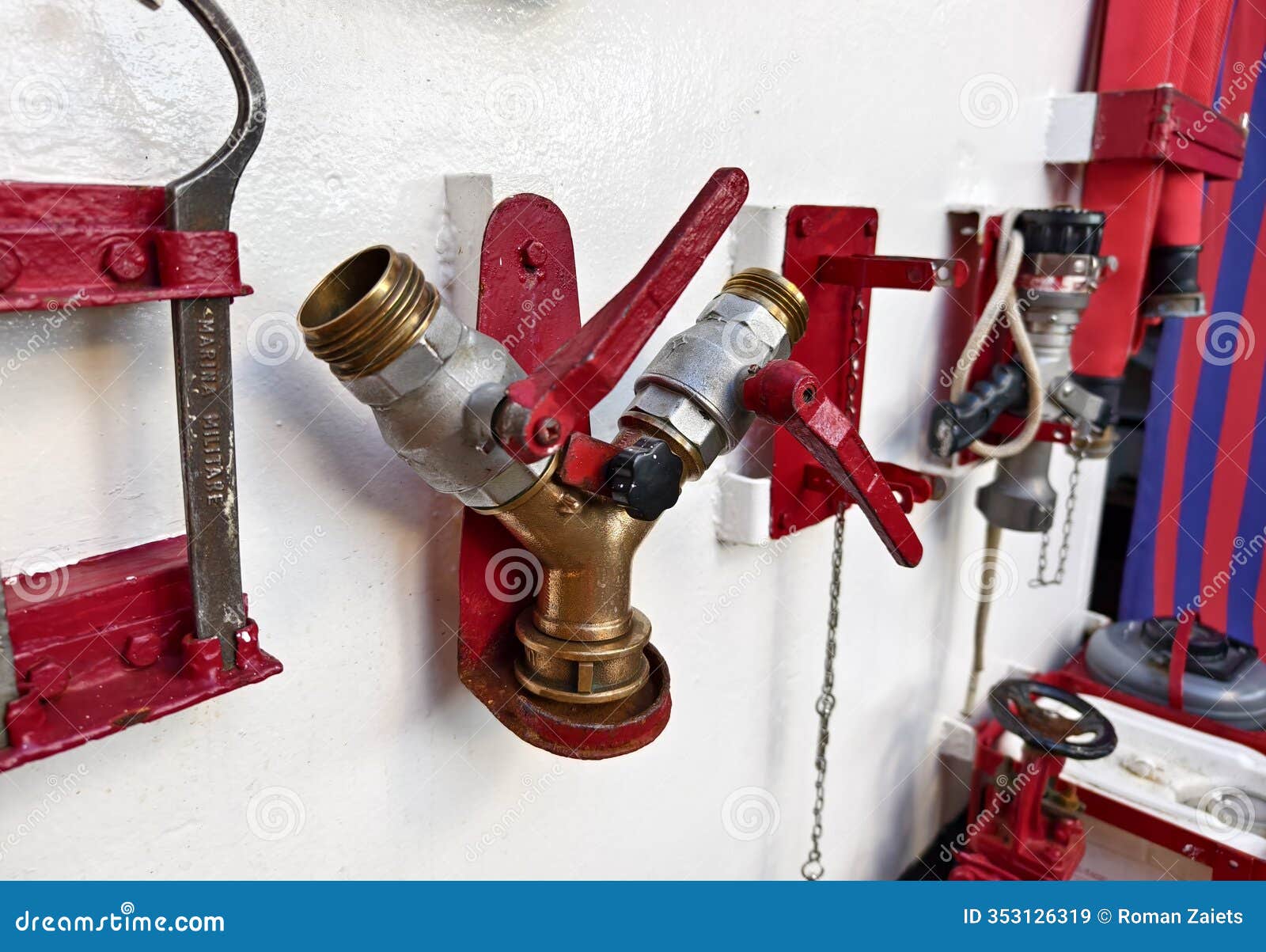 A Fire Hydrant with Two Separate Valves on an Vessel Stock Image ...