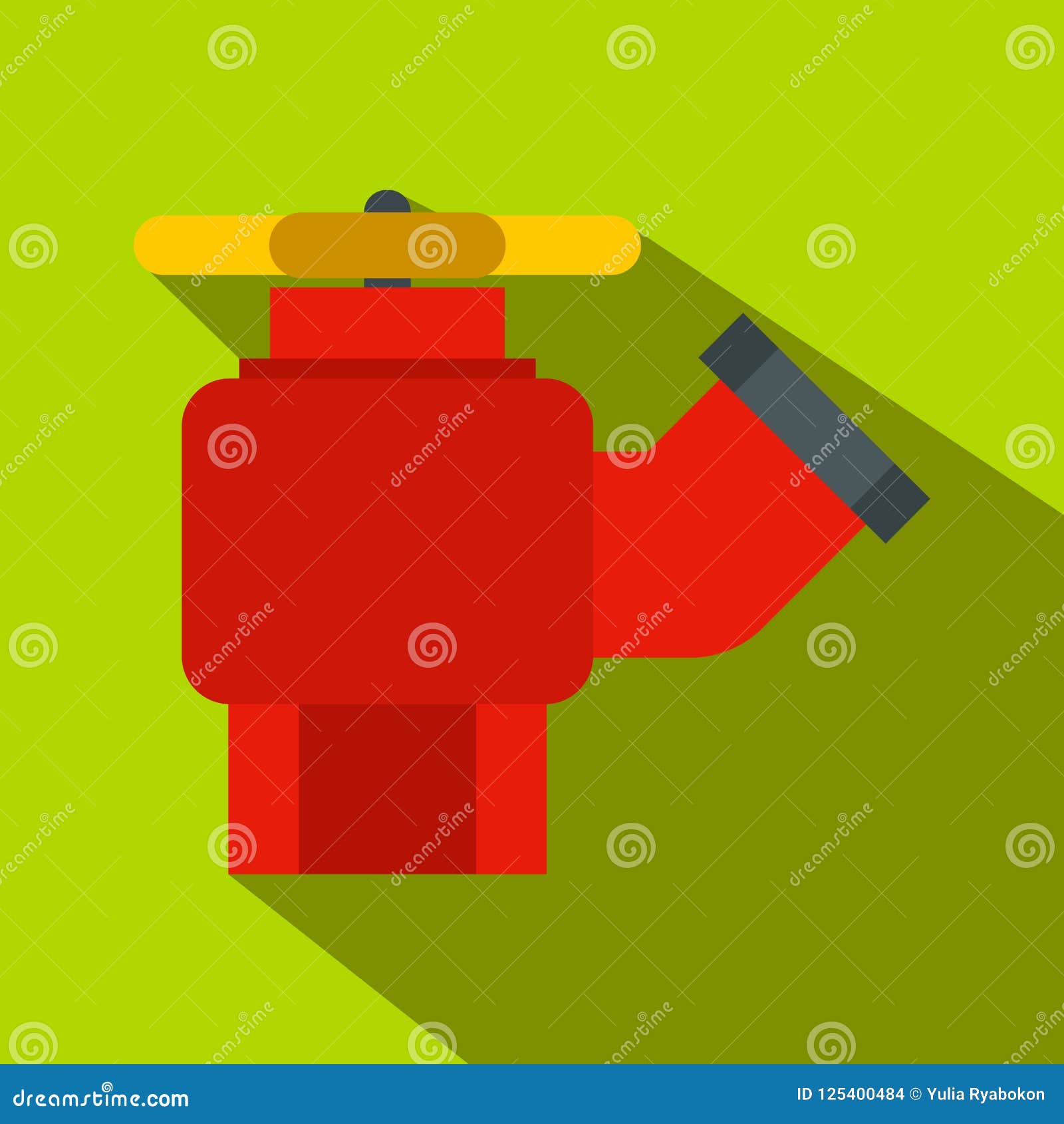 Fire Hydrant with Valve Flat Icon Stock Illustration - Illustration of ...