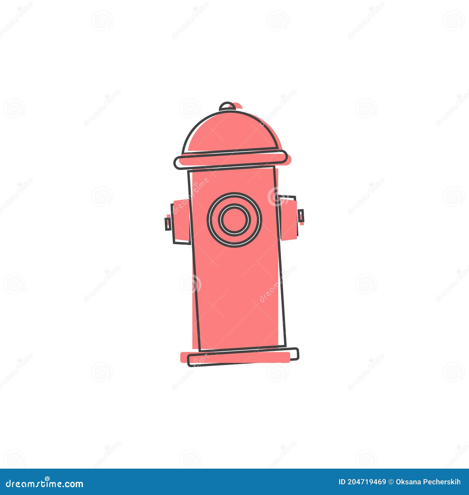 Fire Hydrant Vector Icon Cartoon Style on White Isolated Background ...
