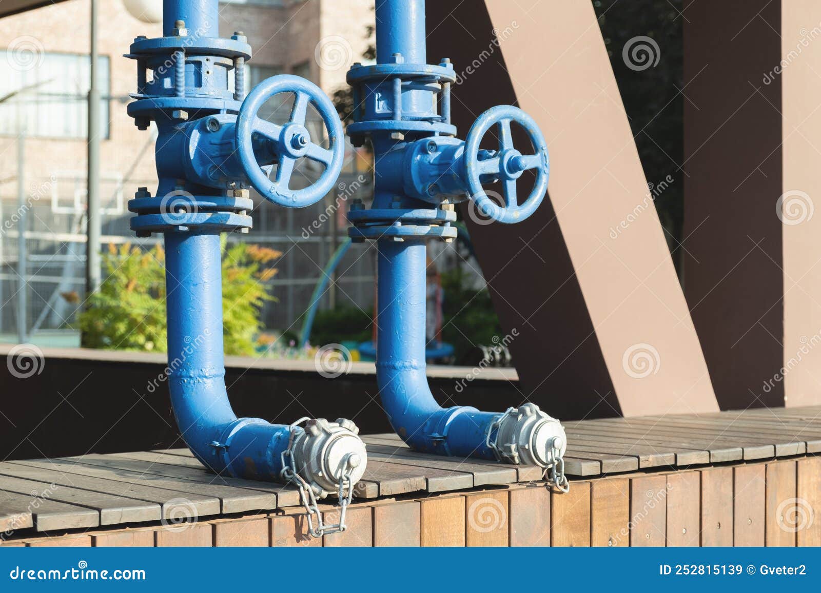 Fire Hydrants on the Building To Connect To a Fire Engine Stock Image ...