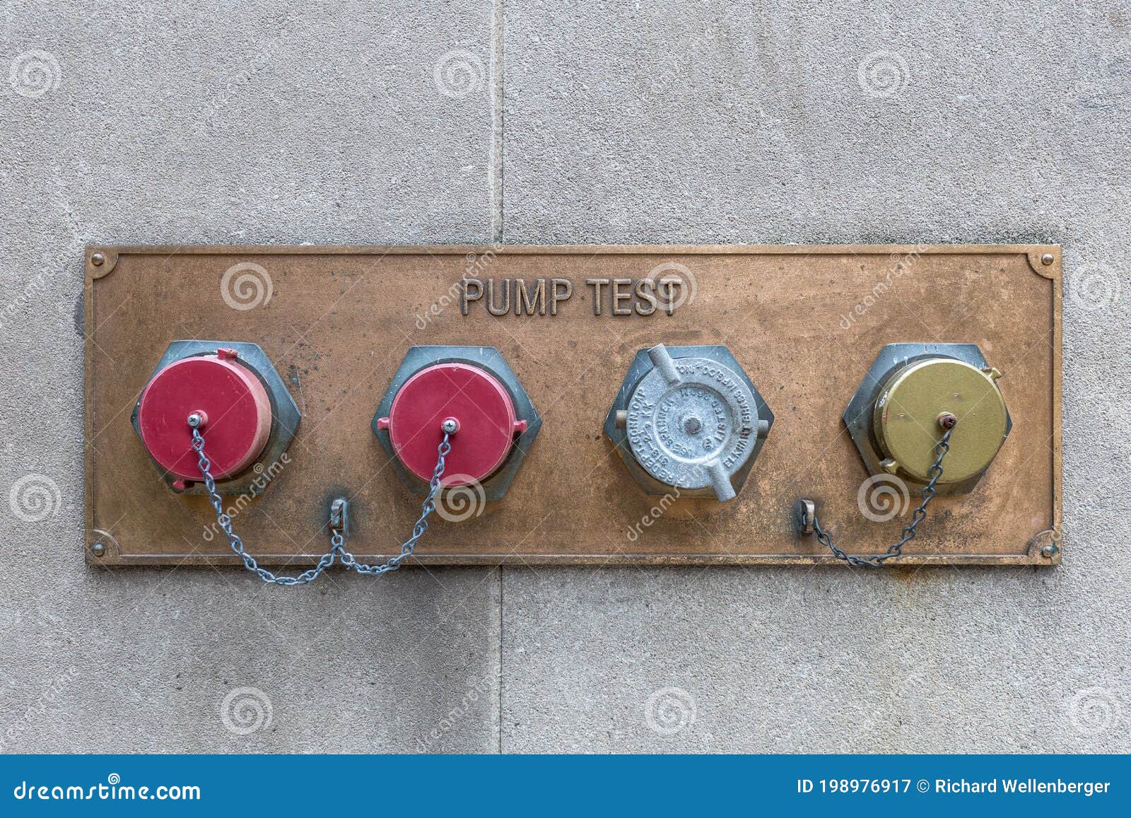 Fire Hydrants Built into Concrete Wall on Side of Building Stock Image ...