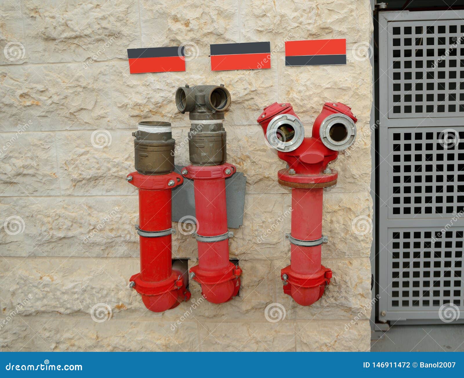 Funny Creative Fire Hydrants in Modern Architecture Stock Photo - Image ...