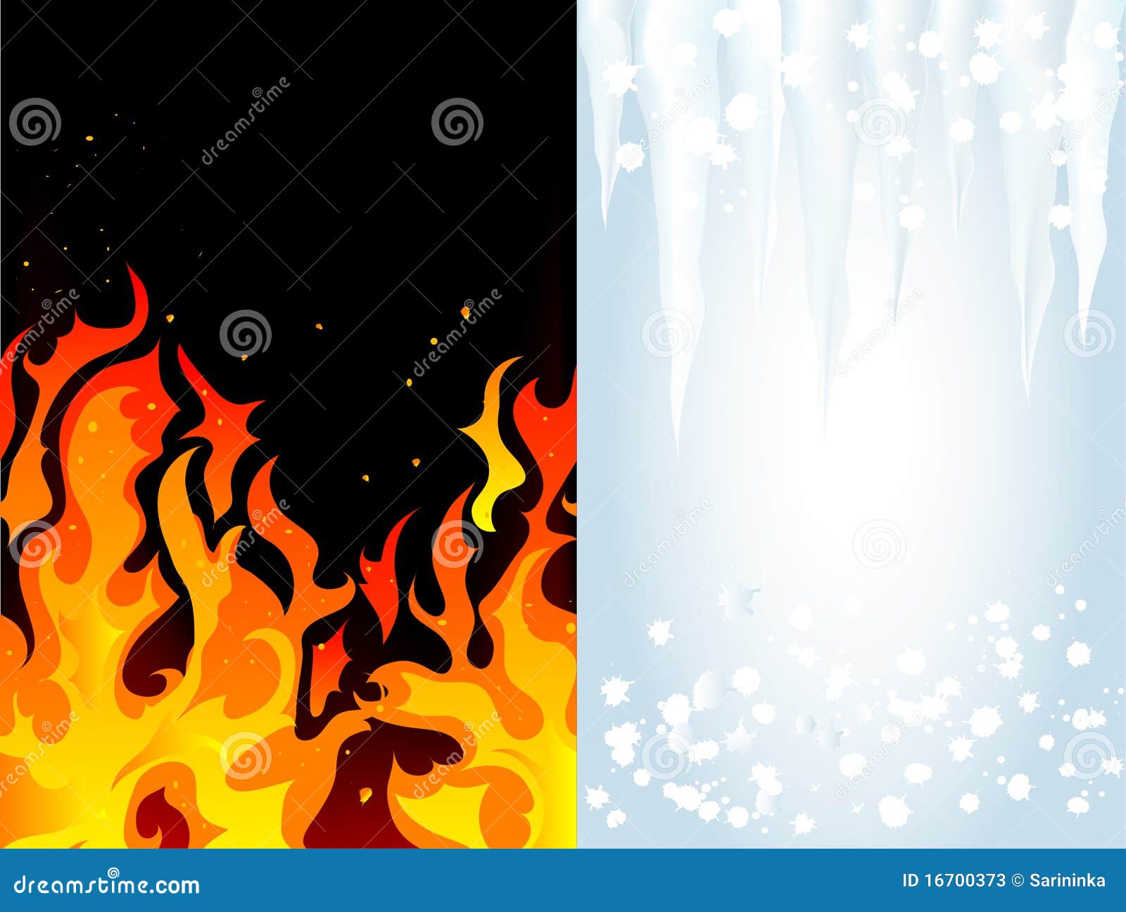 Fire and ice stock vector. Illustration of graphic, heat - 16700373