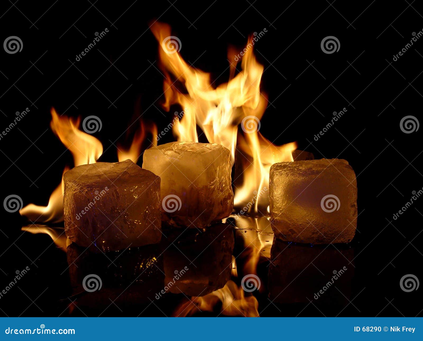 Fire & Ice stock photo. Image of icecubes, cube, flame - 68290