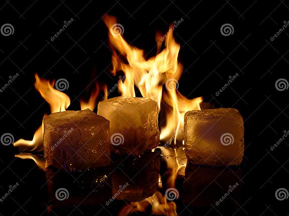 Fire & Ice stock photo. Image of icecubes, cube, flame - 68290