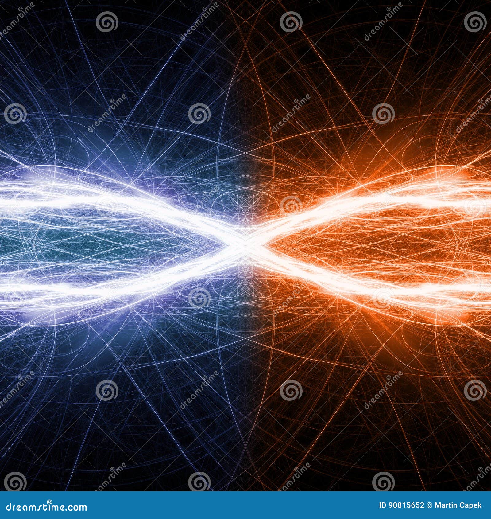 Fire and Ice Abstract Lightning Stock Illustration - Illustration of ...
