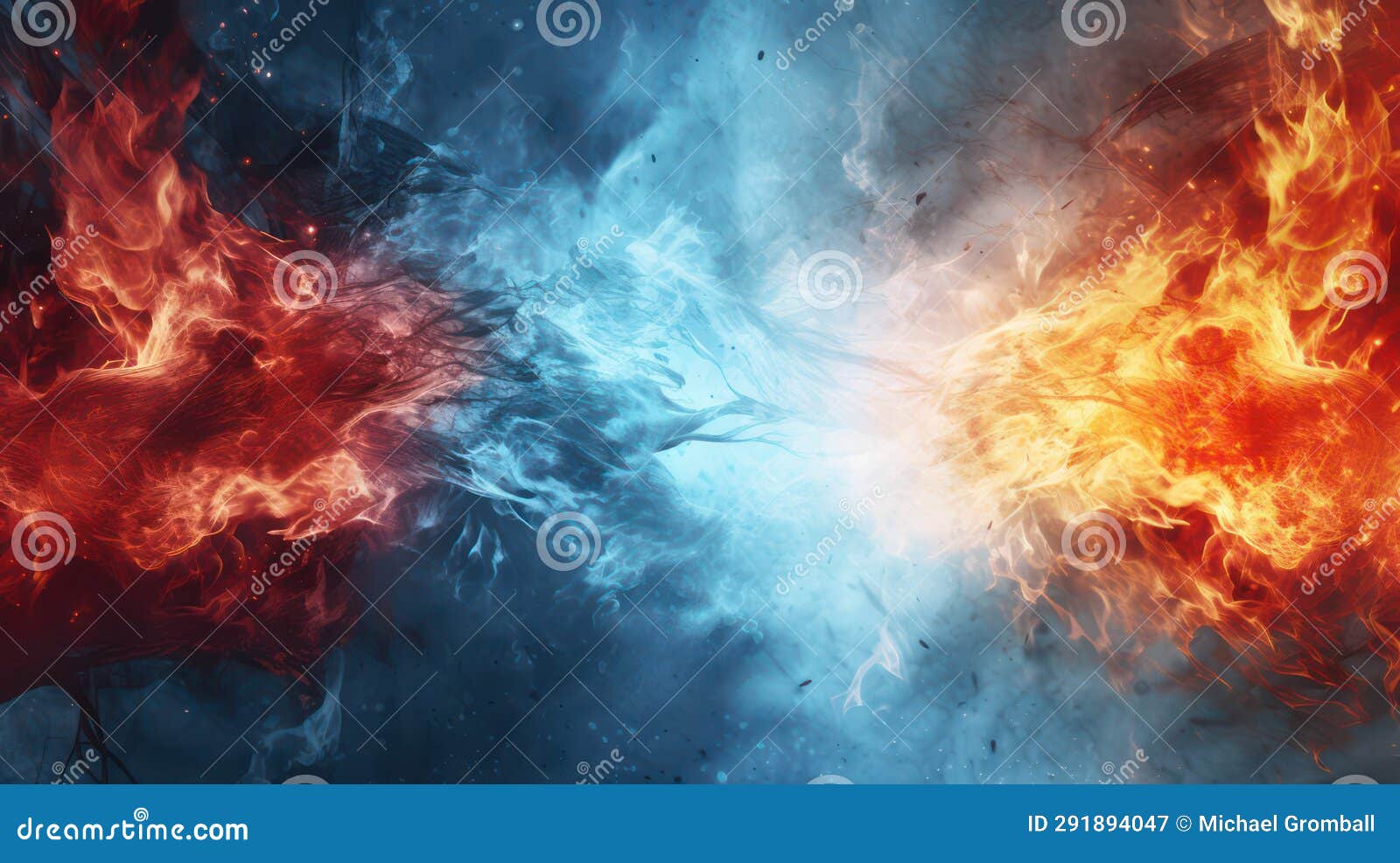 Fire and Ice Background Created with Generative AI. Burning Flames and ...