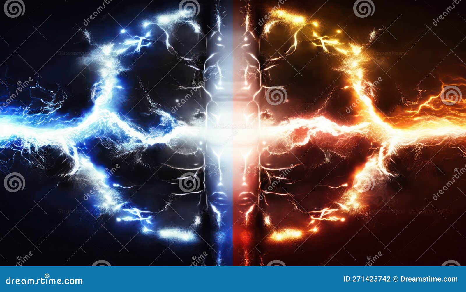 Fire and Ice Burning Electrical Stock Illustration - Illustration of ...