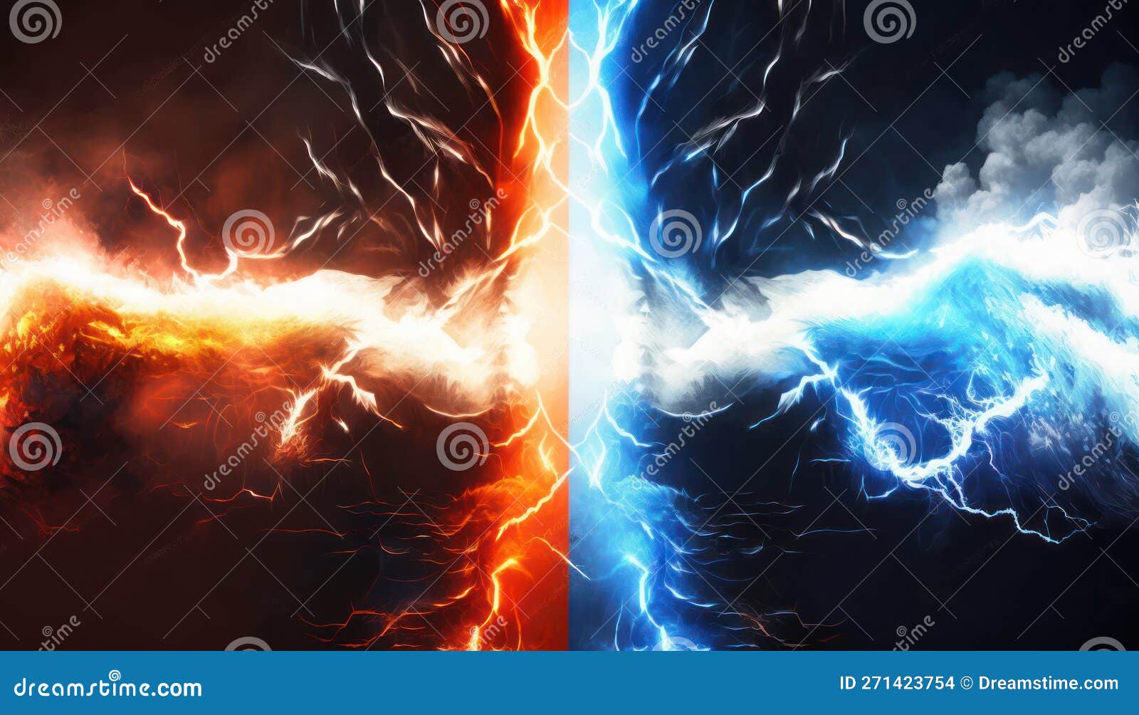 Fire and Ice Burning Electrical Stock Illustration - Illustration of ...