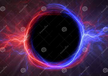 Fire and Ice Circle Lightning Stock Illustration - Illustration of ...