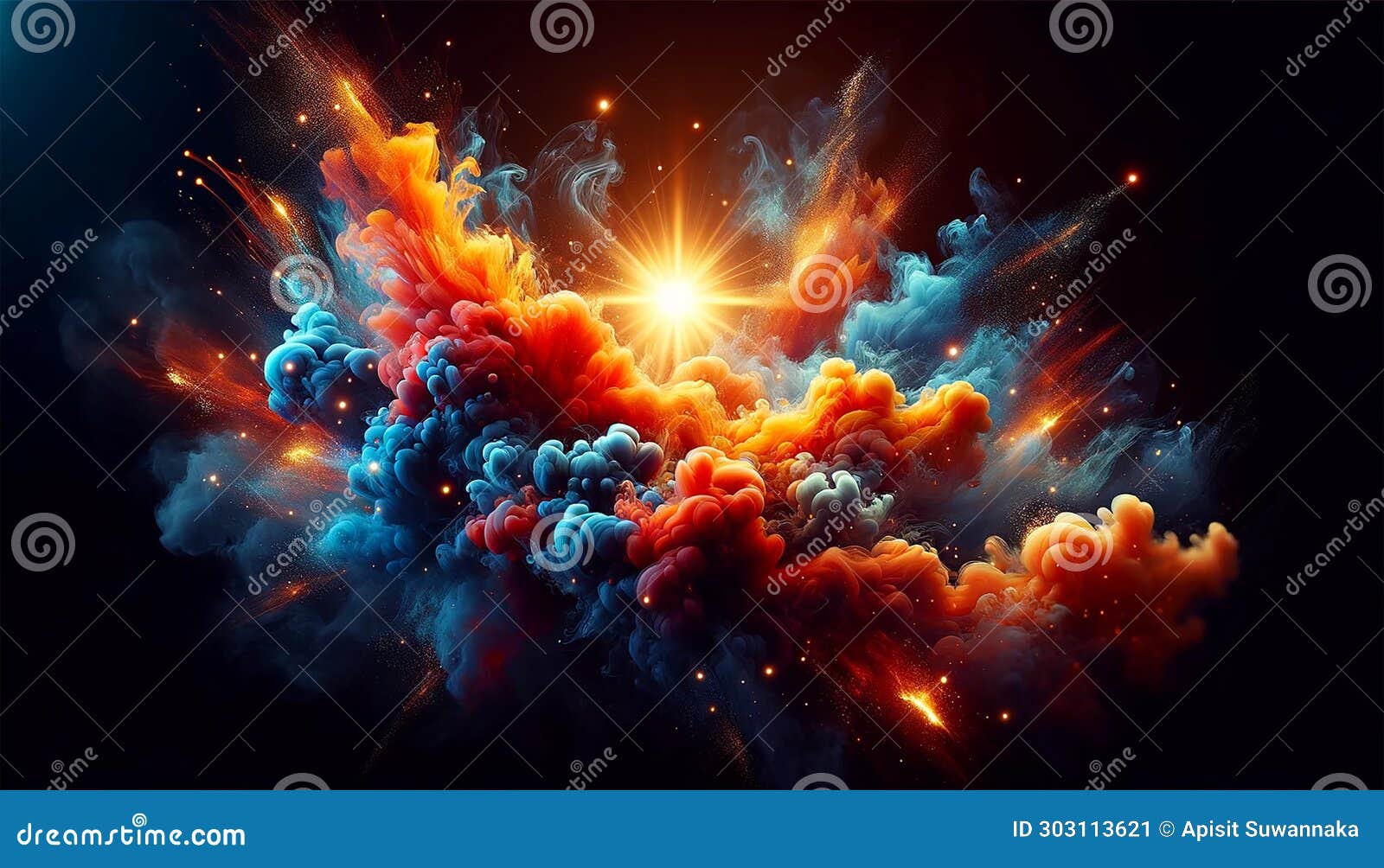 Fire And Ice Concept Design With Spark Stock Illustration Illustration Of Strike Shape 303113621