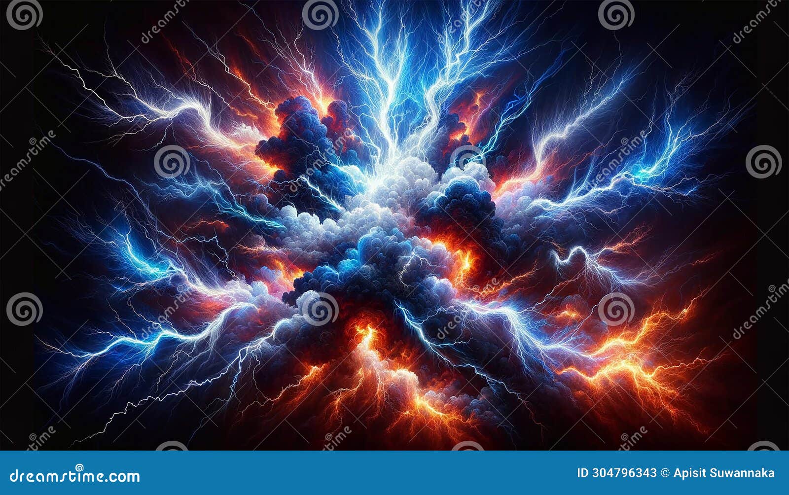 Fire and Ice Concept Design with Spark Stock Illustration ...