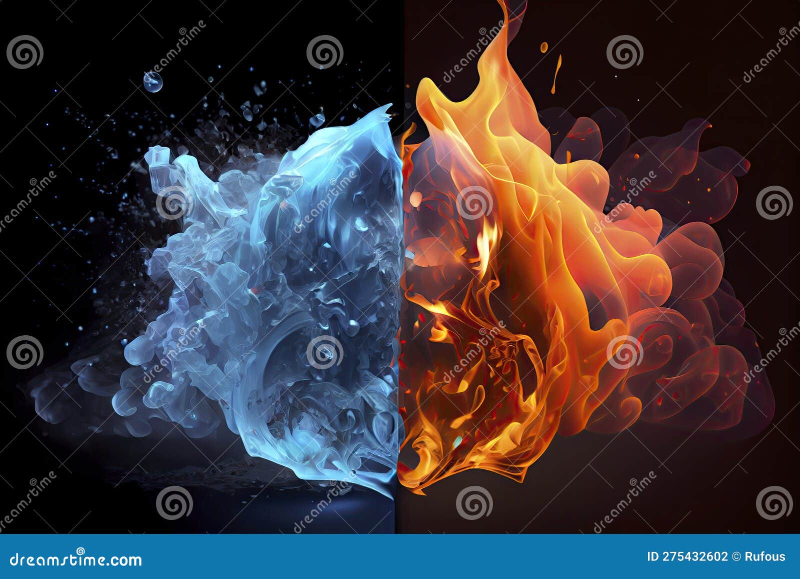 Fire and Ice Concept Design with Spark Stock Illustration ...
