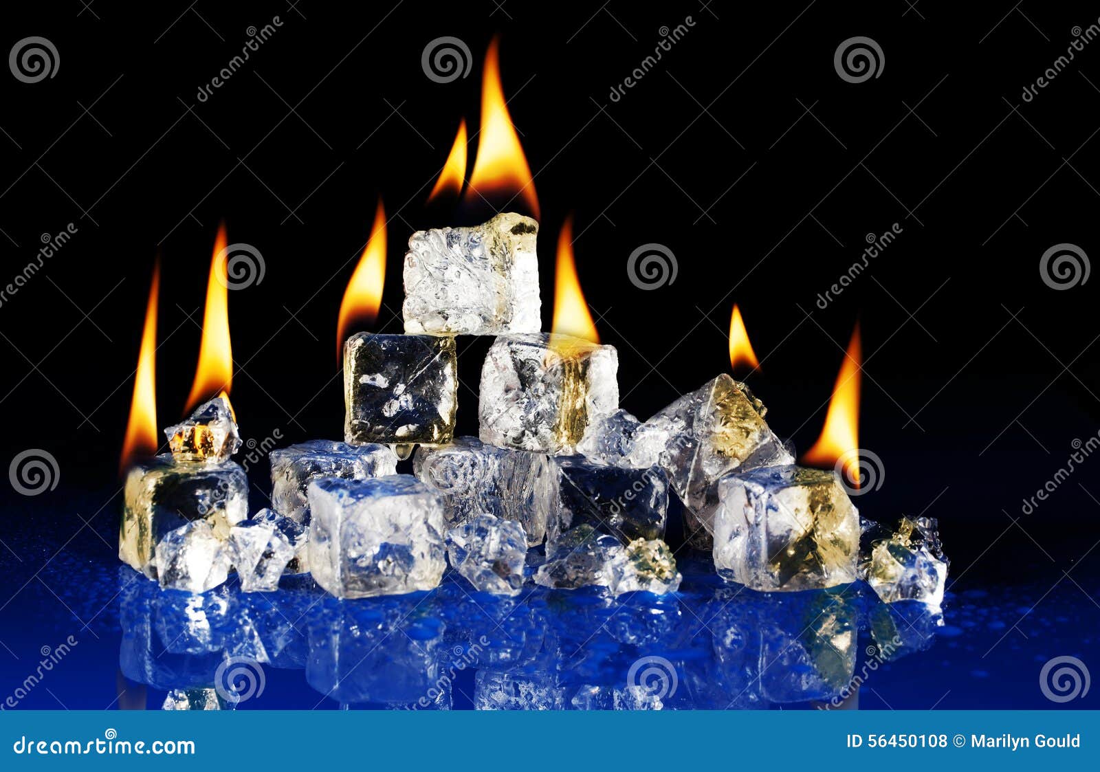 Fire and Ice stock photo. Image of flames, fire, blue - 56450108