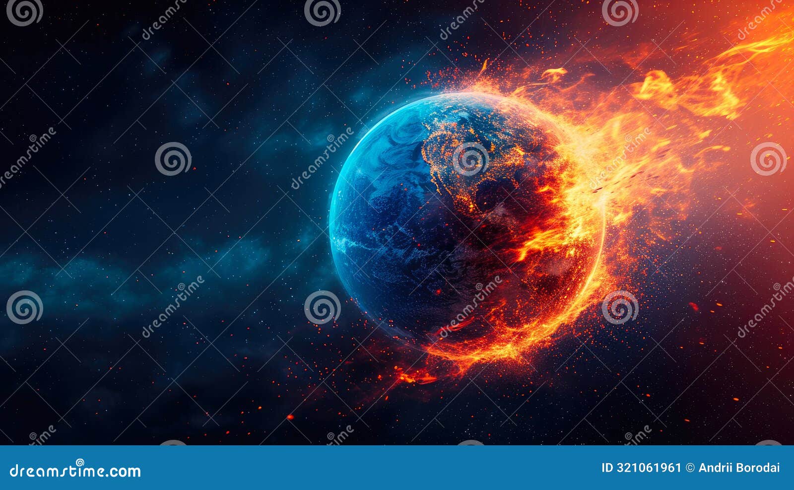 Fire and Ice: Earth S Climate Crisis. Stock Illustration - Illustration ...