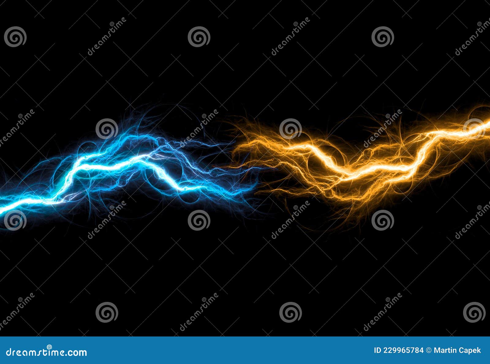 Fire and Ice Electrical Lightning Background, Abstract Power Stock ...