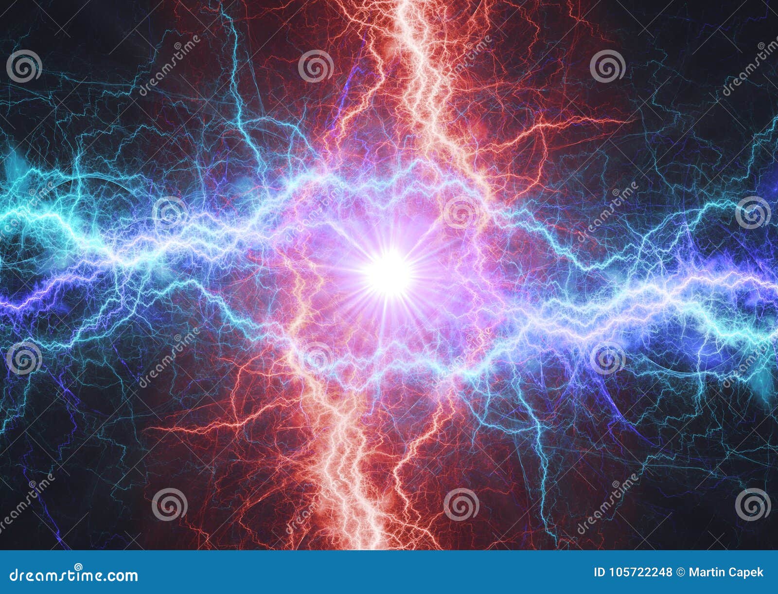 Red Electrical Lightning.burning Plasma Background Cartoon Vector ...