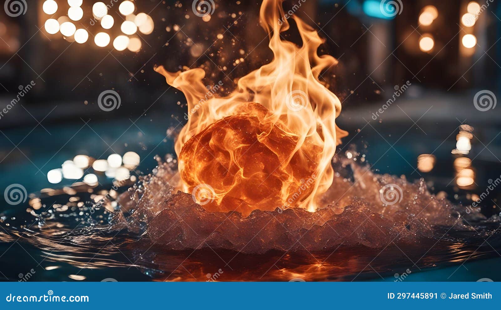 Fire in the Ice a Fusion of Fire and Water, Creating a New Element with ...