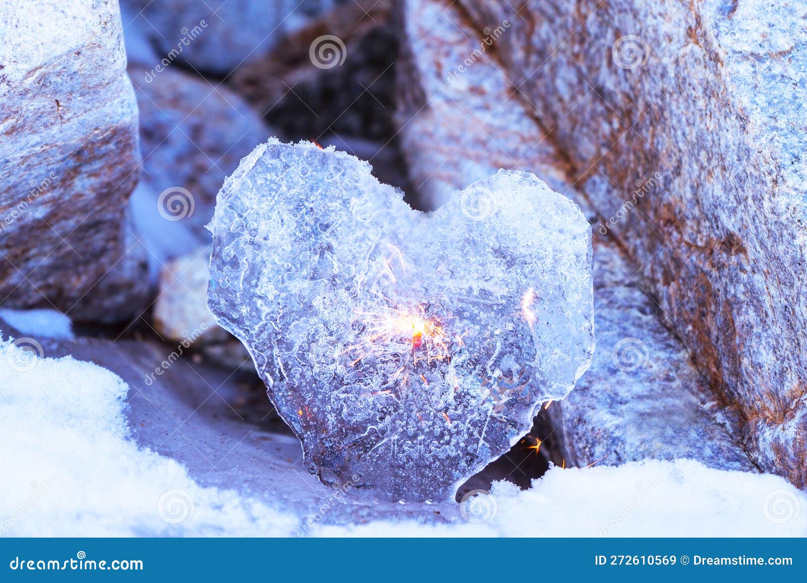 Fire and Ice. the Heart is on Fire, Melting Ice. an Icy Heart, Burning ...