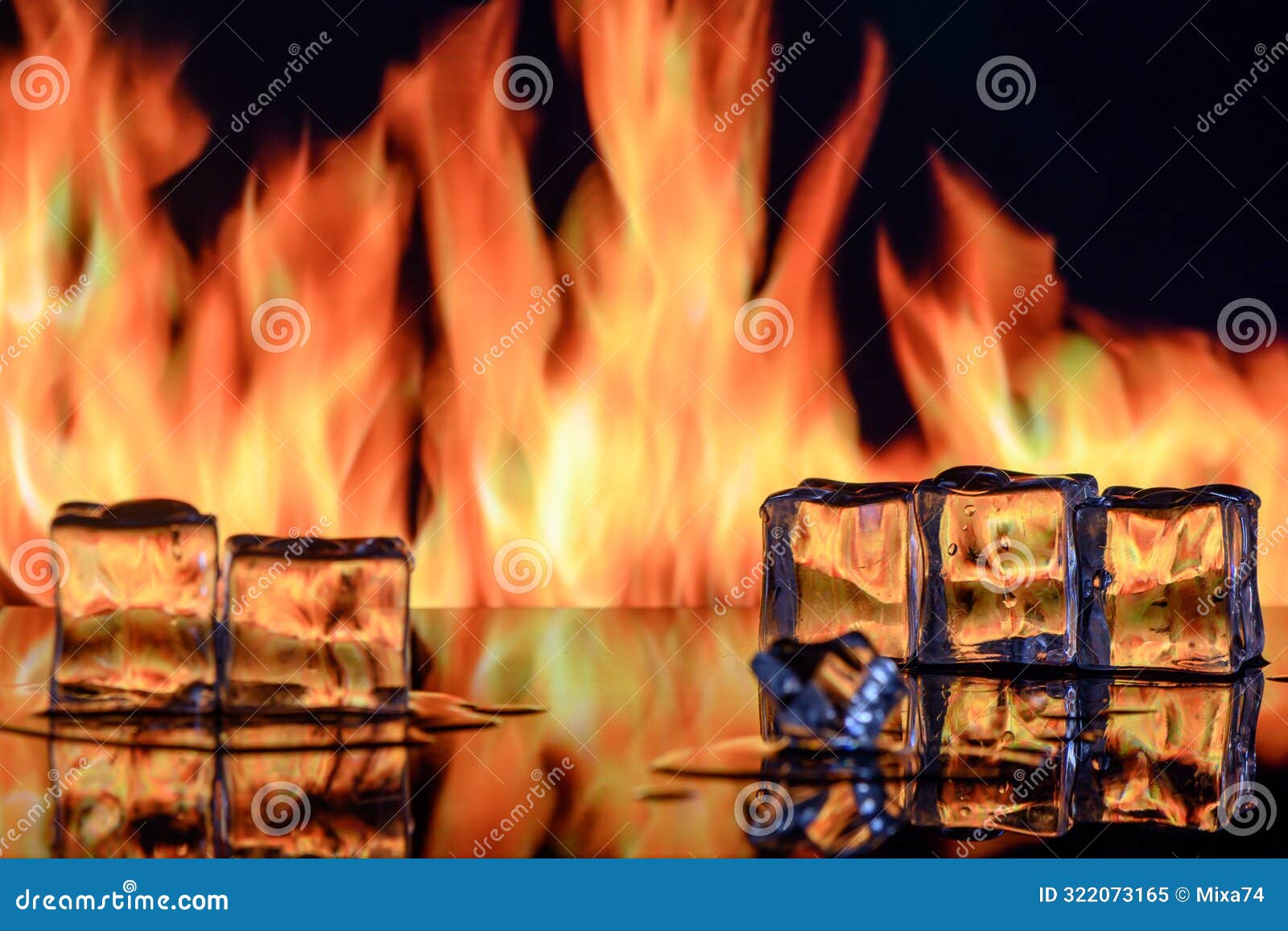 Fire and Ice, Hot and Cold Concept. Peace and War 1 Stock Illustration ...