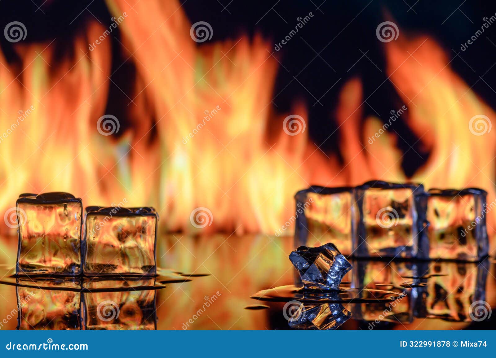 Fire and Ice, Hot and Cold Concept. Peace and War Stock Photo - Image ...