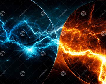 Fire and ice lightning stock illustration. Illustration of cold - 26323319