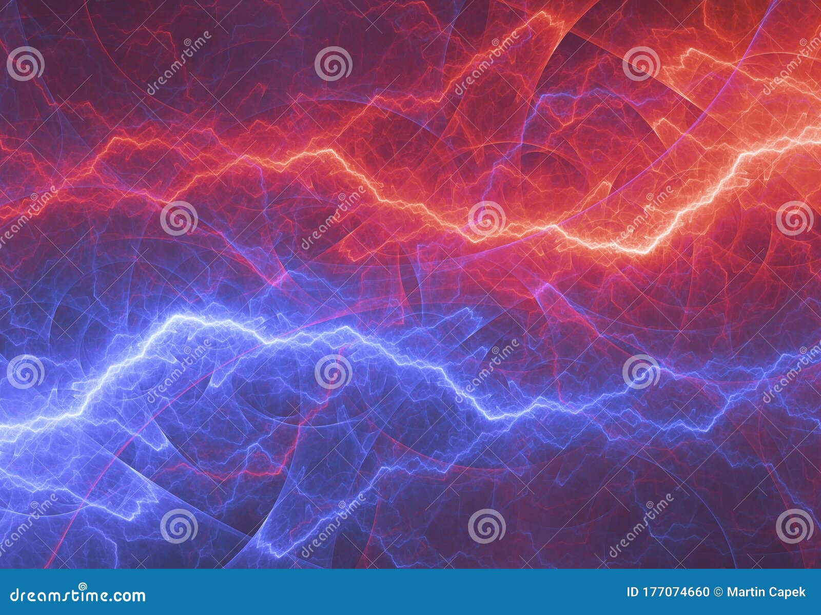 Fire and Ice Lightning, Abstract Electrical Background Stock ...