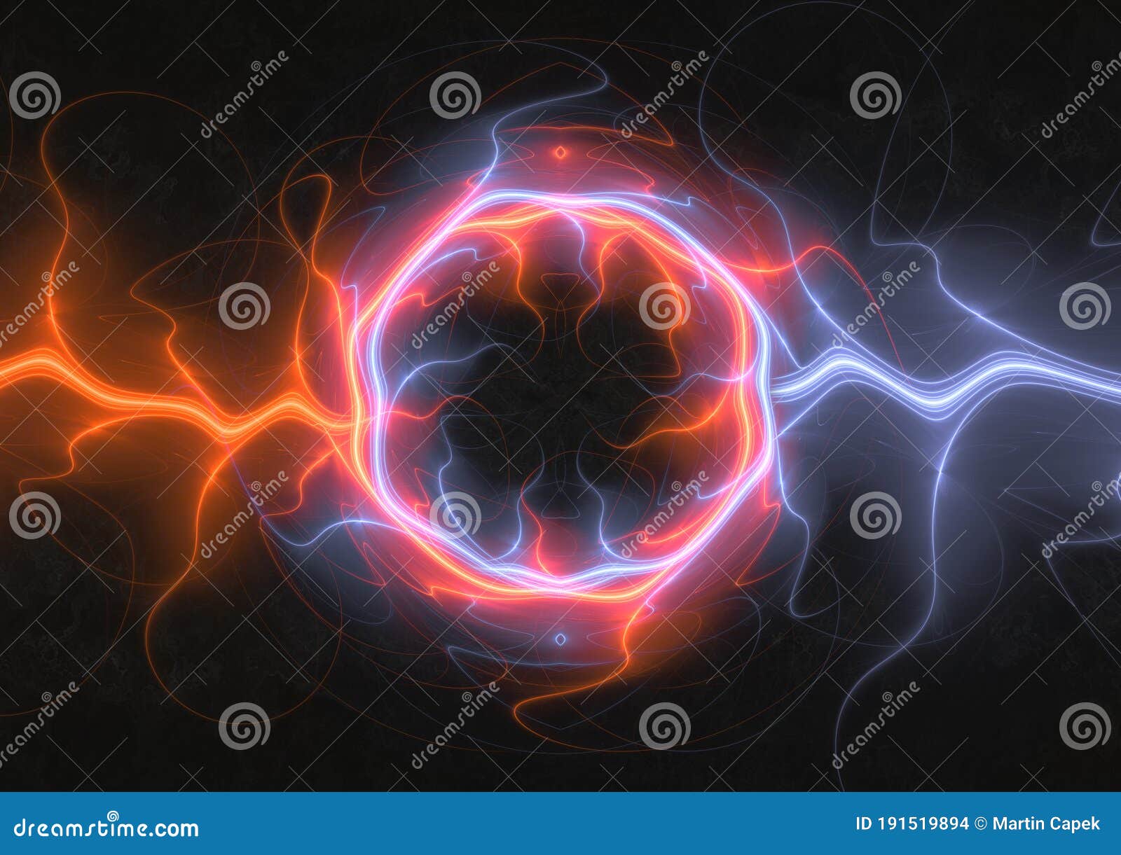 Fire and Ice Lightning, Abstract Electrical Stock Illustration ...