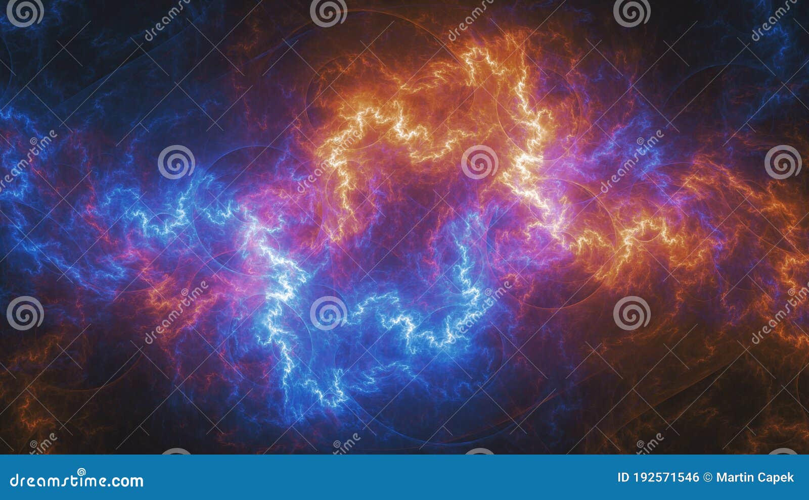 Fire and Ice Lightning, Electrical Background Stock Illustration ...