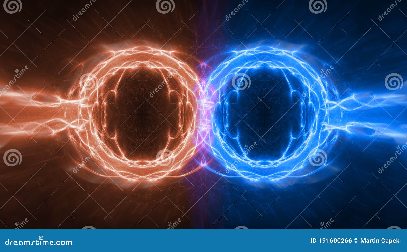 Fire and Ice Lightning, Abstract Electrical Stock Illustration ...