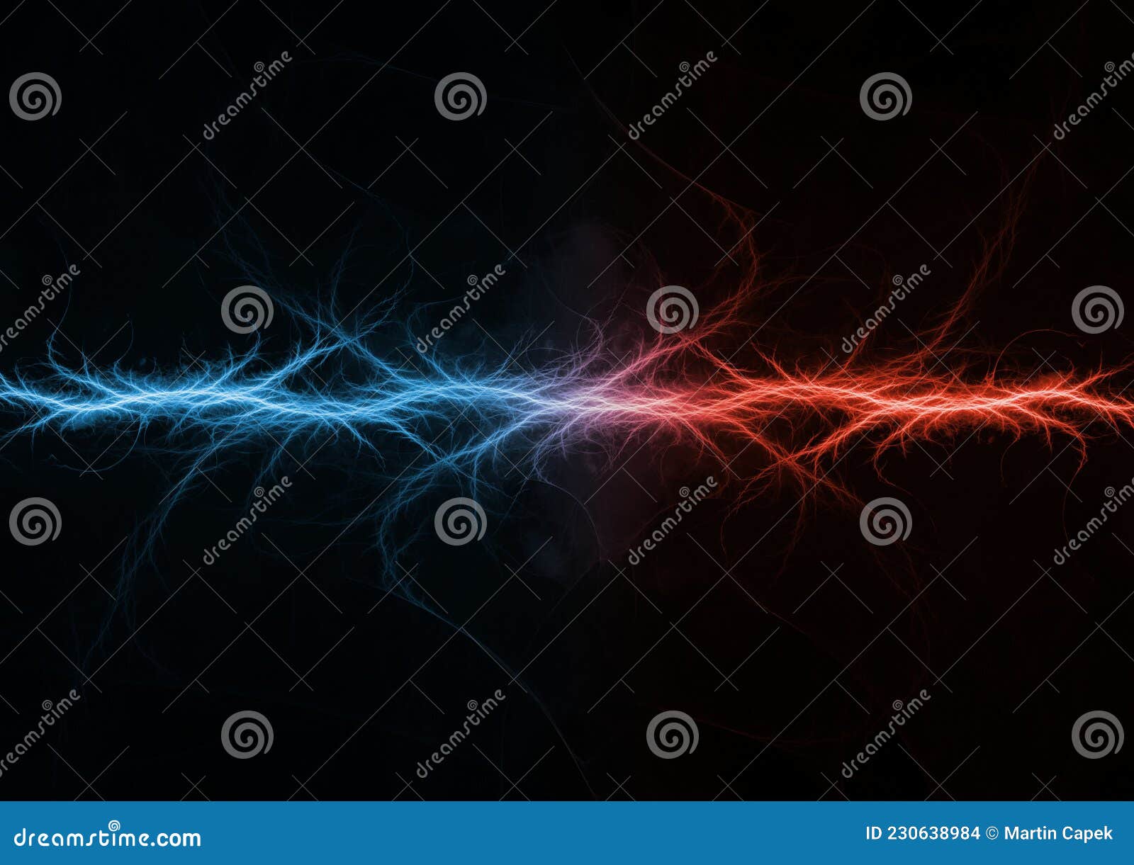 Fire and Ice Lightning, Abstract Electrical Power Stock Photo - Image ...