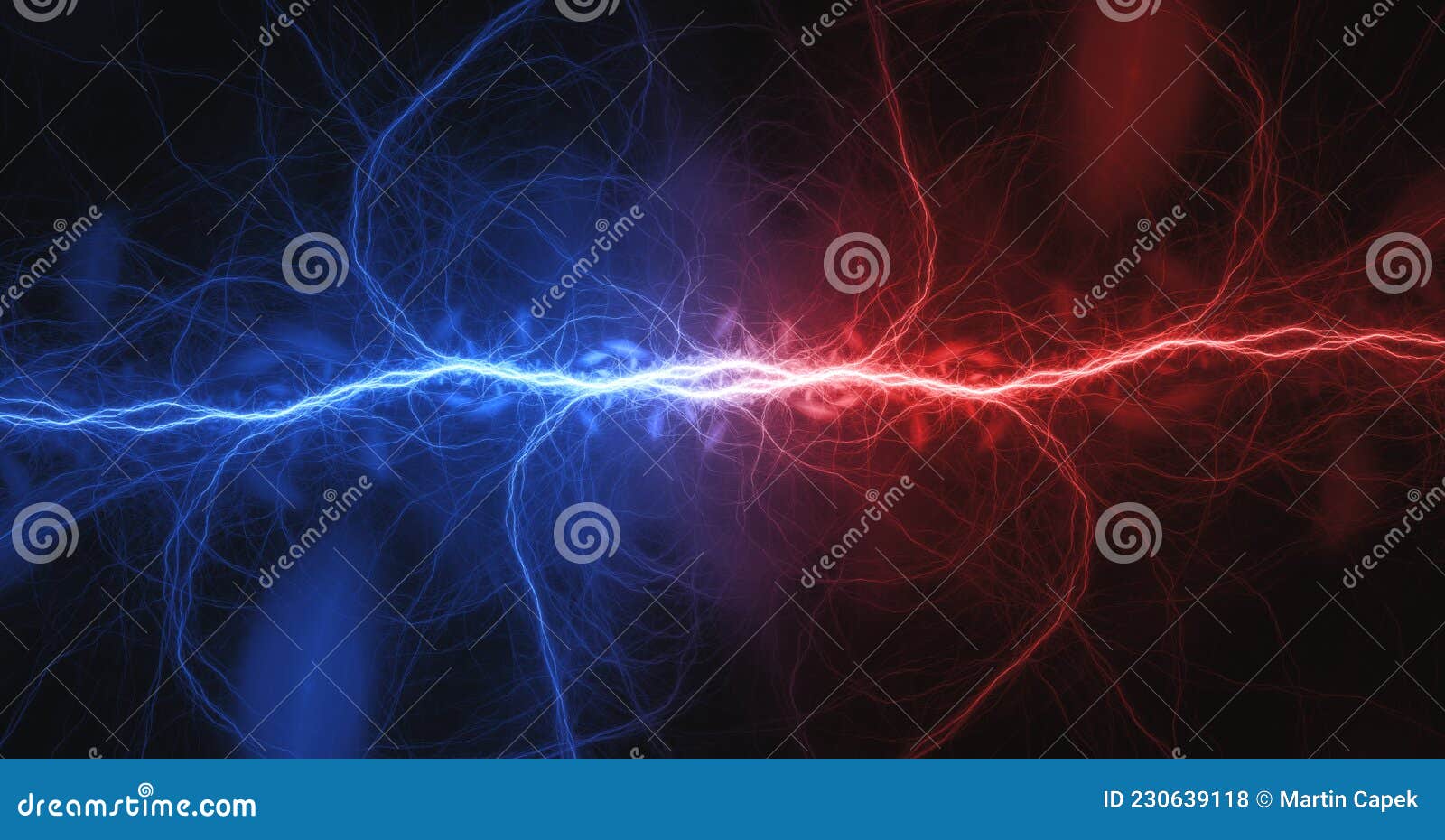 Fire and Ice Lightning, Abstract Electrical Power Stock Illustration ...