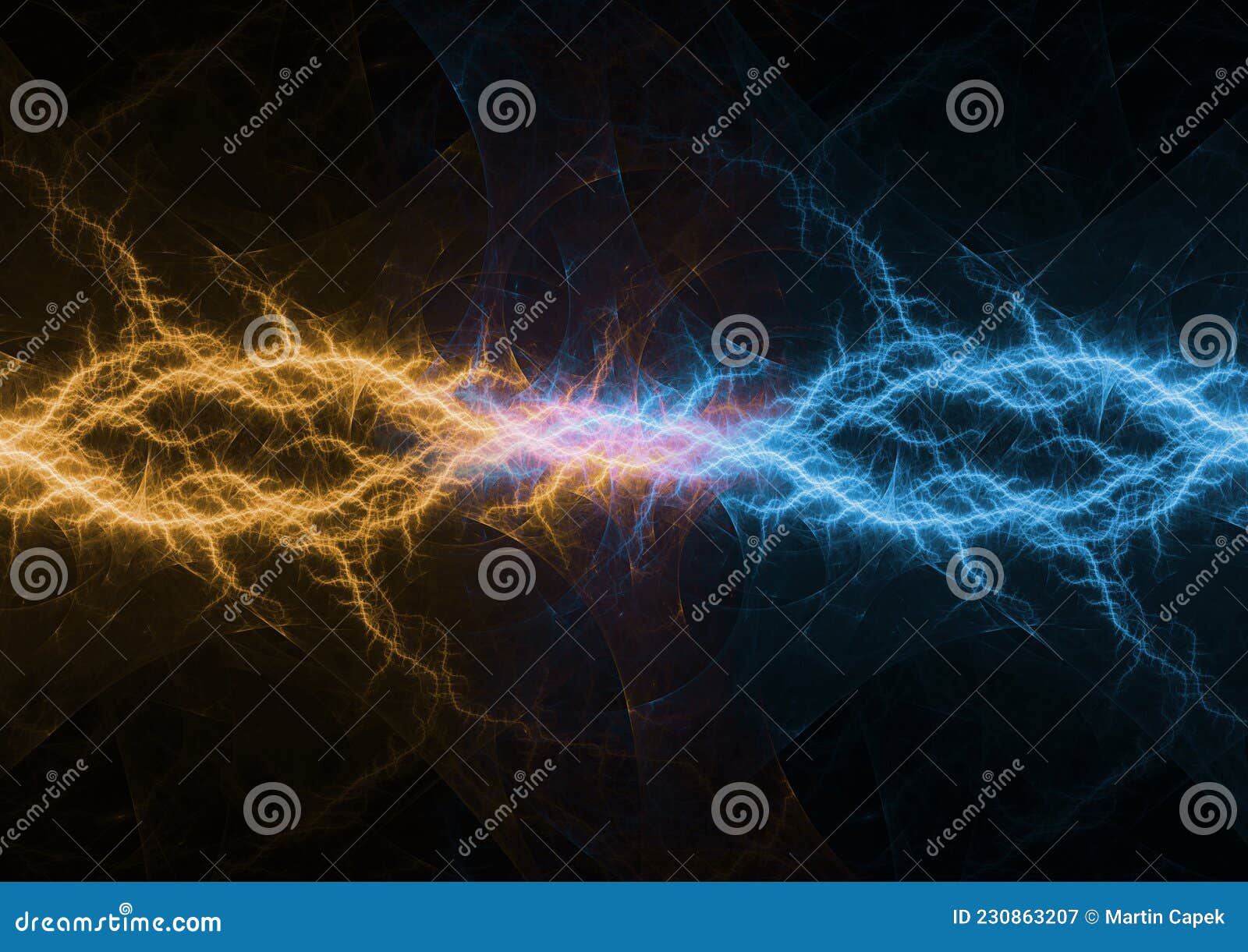 Fire and Ice Lightning Background, Abstract Stock Image - Image of ...