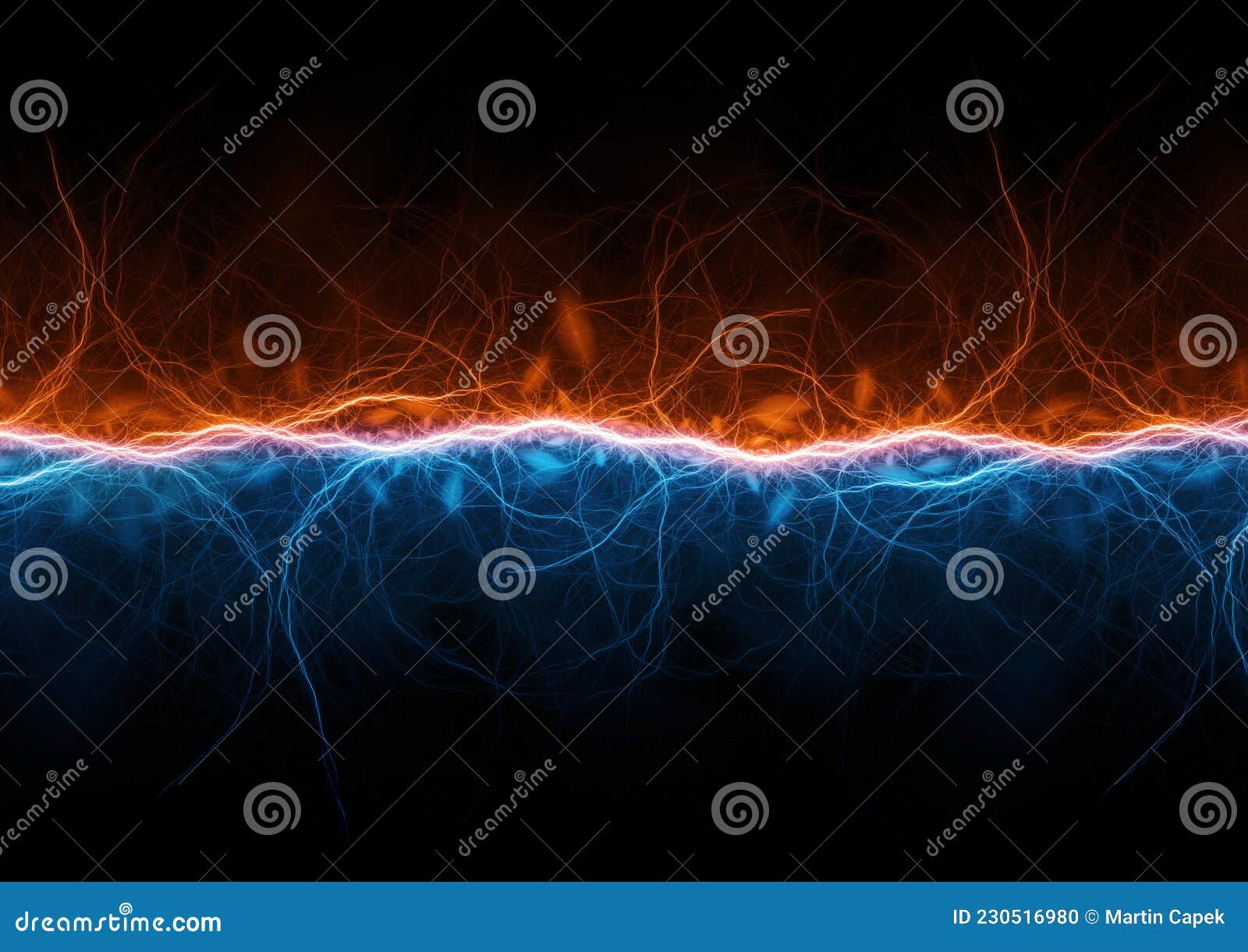 Fire and Ice Lightning Background, Stock Illustration - Illustration of ...