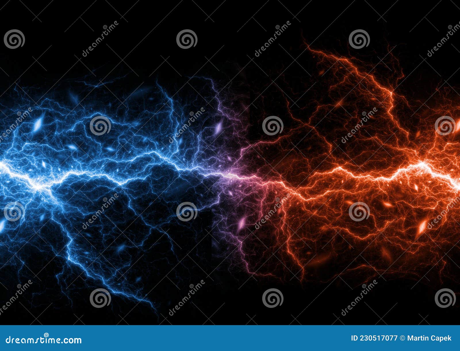 Fire and Ice Lightning Background, Stock Image - Image of stormy, shine ...