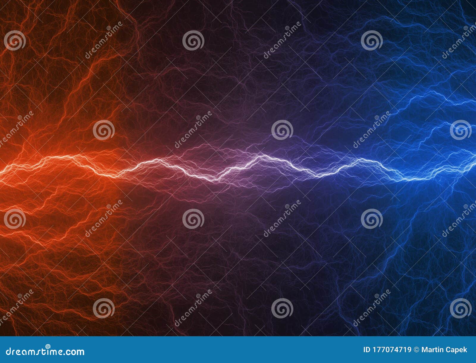 Fire and Ice Lightning, Electrical Background Stock Illustration ...